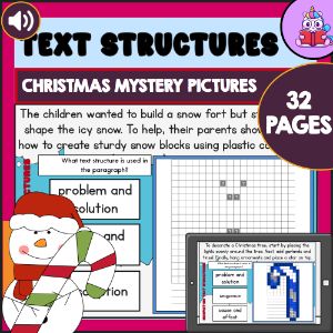 Winter Christmas Nonfiction Text Structures Mystery Pictures - Boom Cards
