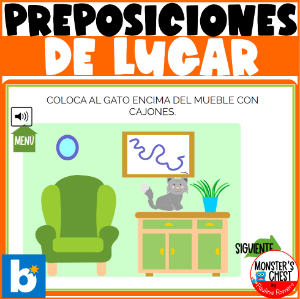 Preposiciones de lugar Prepositions of Place in Spanish - Boom Cards