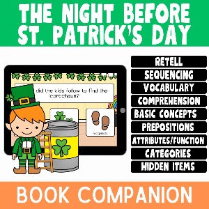 The Night Before St Patrick's Day Book Companion - Boom Cards