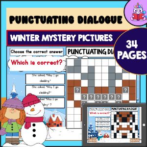 Winter Punctuating Dialogue Mystery Pictures - Boom Cards