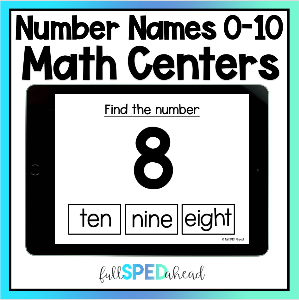 Number Names 0-10 Identification Match Special Education - Boom Cards