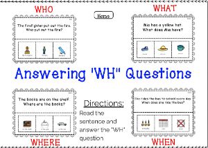 Answering "WH" Questions - Boom Cards