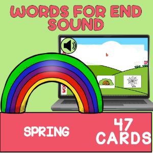 Spring Words For End Sound Task Cards match pictures to gi - Boom Cards