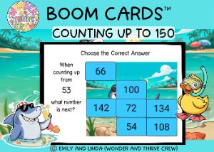 Summer Picture Reveal Counting Up to 150 - Boom Cards