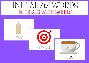 Initial /t/ Words 50 TRIALS with Labels - Boom Cards