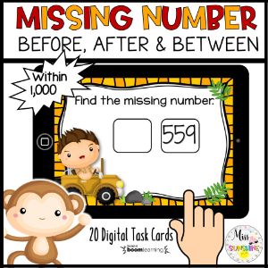 Missing Number – Before, After & Between 0–1000 - Boom Cards