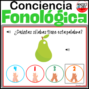 Conciencia fonologica DividimosPalabras en Español - Boom Cards