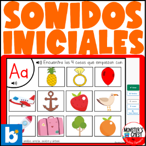 Sonidos iniciales Beginning Sounds Conciencia Fonológica. - Boom Cards