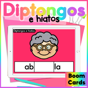 Diptongos e hiatos - Boom Cards