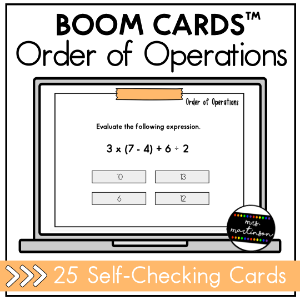 Order of Operations - Boom Cards
