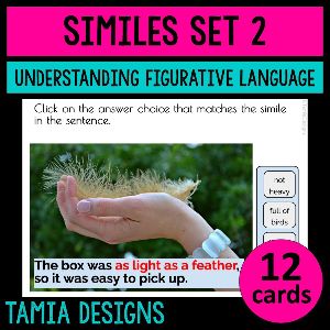 Understanding similes in English (Set 2) - Boom Cards