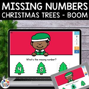 Christmas Tree Missing Numbers - Boom Cards
