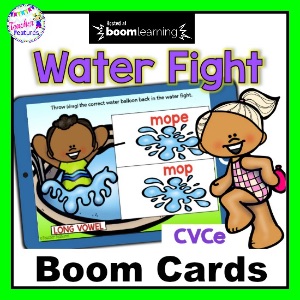 Identifying Long Vowels: CVCe Word Sort (Water Balloon Fight) - Boom Cards