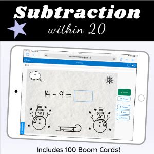 Winter Theme Subtraction within 20 - Boom Cards