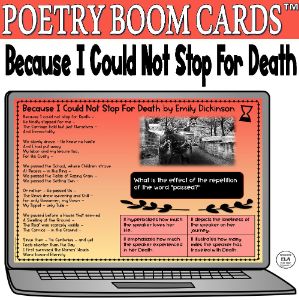 Because I Could Not Stop For Death Poetry Quiz Emily Dickinson - Boom Cards