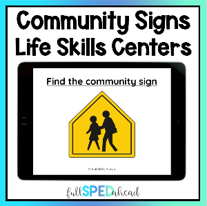 Community Signs Errorless Environmental Print Special Ed - Boom Cards