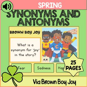 Spring Synonyms And Antonyms Via BROWN BOY JOY - Boom Cards