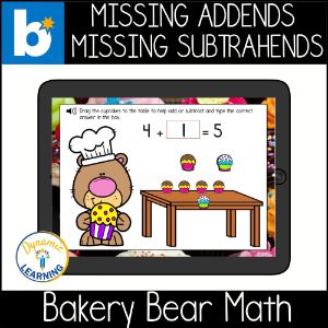 Missing Addends and Subtrahends - Boom Cards