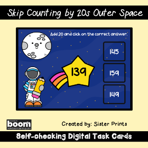 Skip Counting by 20s Outer Space - Boom Cards