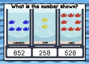 Place Value Summer - Fish - Boom Cards