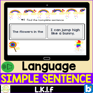 Complete or Incomplete Sentences Practice L.K.1.f - Boom Cards