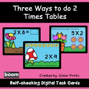 Multiplication 2 Times Tables Flowers - Boom Cards