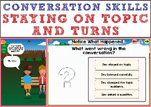 Conversation Skills - Staying on Topic and Turns - Boom Cards