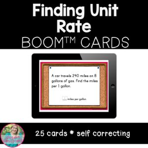 Finding Unit Rate - Boom Cards