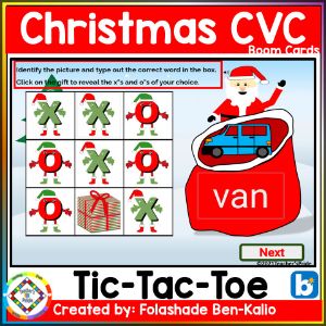 FREE Christmas CVC Tic-Tac-Toe Boom Cards - Boom Cards