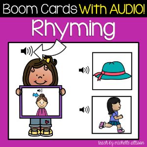 Rhyming | Word Families WITH AUDIO! - Boom Cards