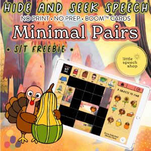 Minimal Pairs - Hide and Seek Speech - Freebie s/t Thanksgiving Theme ...
