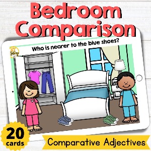 Bedroom Comparison | Comparative Adjectives - Boom Cards