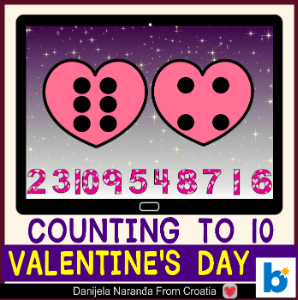 Counting 0-10 February Dots - Boom Cards