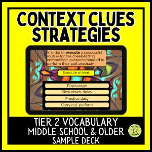 Context Clues Tier 2 Vocabulary Middle School Sample Deck - Boom Cards