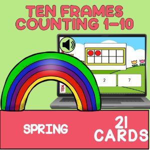 Spring Ten Frames Counting 1-10 Task Cards Counting - Boom Cards