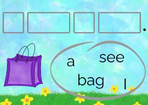 CVC 4 Word Sentence Builder: I See a ___ Short Vowels - 2 - Boom Cards