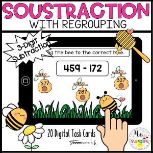 3-Digit Subtraction With Regrouping - Boom Cards