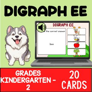 Digraph Ee Task Cards Level 1 students - Boom Cards