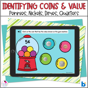 Identifying Coins & Values - Counting Same Coins - Boom Cards
