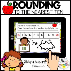 Rounding to the Nearest Ten - Boom Cards