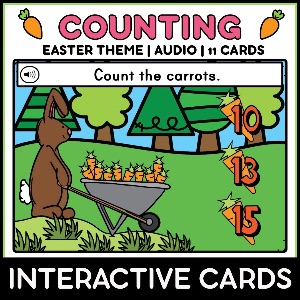 Easter Counting Carrots Audio Cards | Numbers 10–20 - Boom Cards