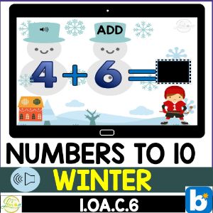 Addition to 10 | Adding 0–10 with Sums to 10 | Winter Math - Boom Cards