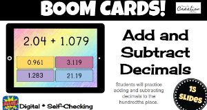 Adding and Subtracting Decimals - Boom Cards