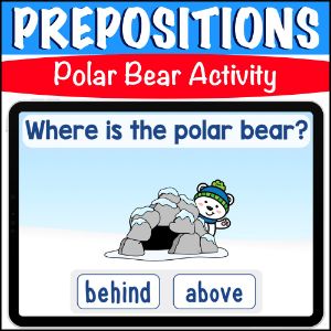 Prepositions | Winter Polar Bear Activity - Boom Cards