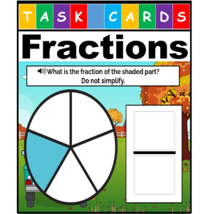 Fractions With Denominators to Ten - Thanksgiving - Boom Cards