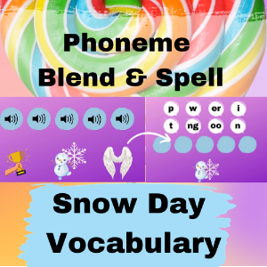 Blend and Spell Snow Day Vocabulary - Boom Cards