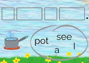 CVC 4 Word Sentence Builder: I See a ___ Short Vowels - 5 - Boom Cards