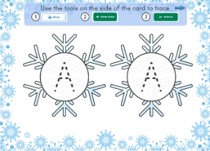 Tracing the Alphabet - Snowflake UC (2/card) - Boom Cards