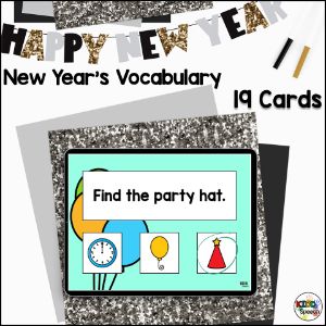New Years Vocabulary for Speech Therapy - Boom Cards