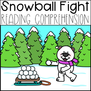 Winter Animals Snowball Fight Reading Comprehension Passage - Boom Cards
